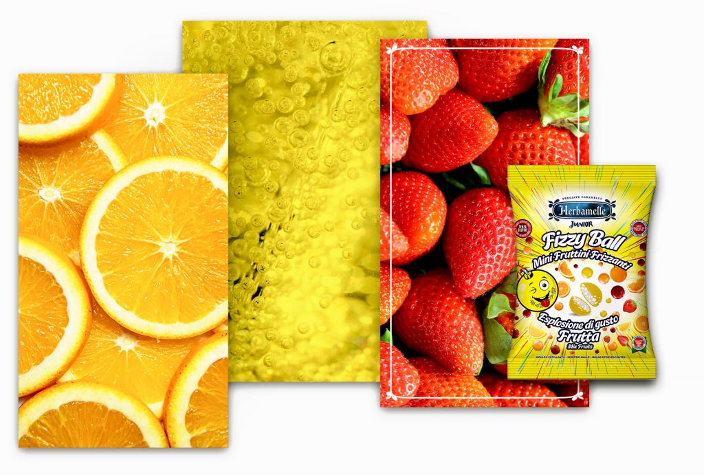 Fizzy Ball Mini Fruttini Frizzanti - frutta - Herbamelle