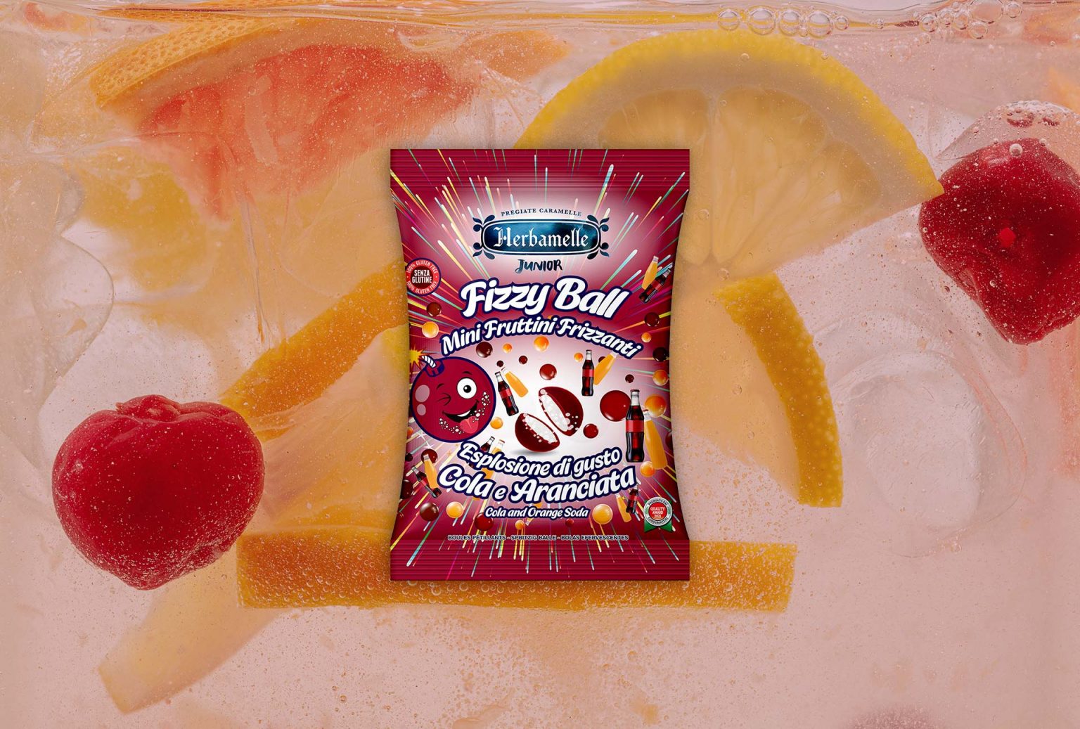 Fizzy ball mini - Delicious mini balls with sparkling cola, orange ...