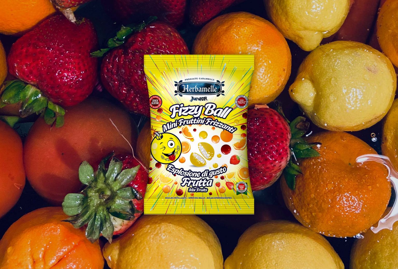 Fizzy Ball Mini Fruttini Frizzanti - fruit - Herbamelle